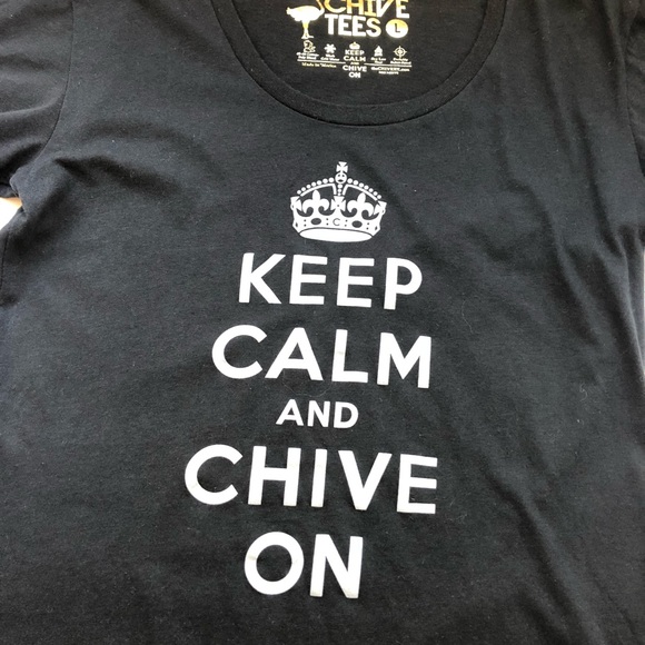 The Chivery | Tops | Keep Calm And Chive On Black Tshirt | Poshmark